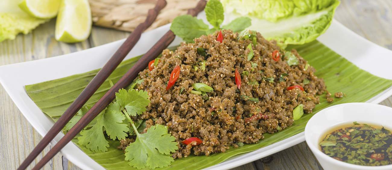 Larb Traditional Ground Meat Dish From Laos Southeast Asia