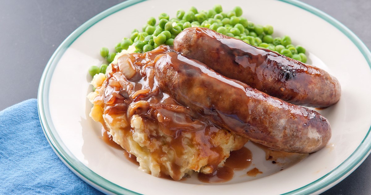 Bangers And Mash | Traditional Sausage Dish From England, United Kingdom