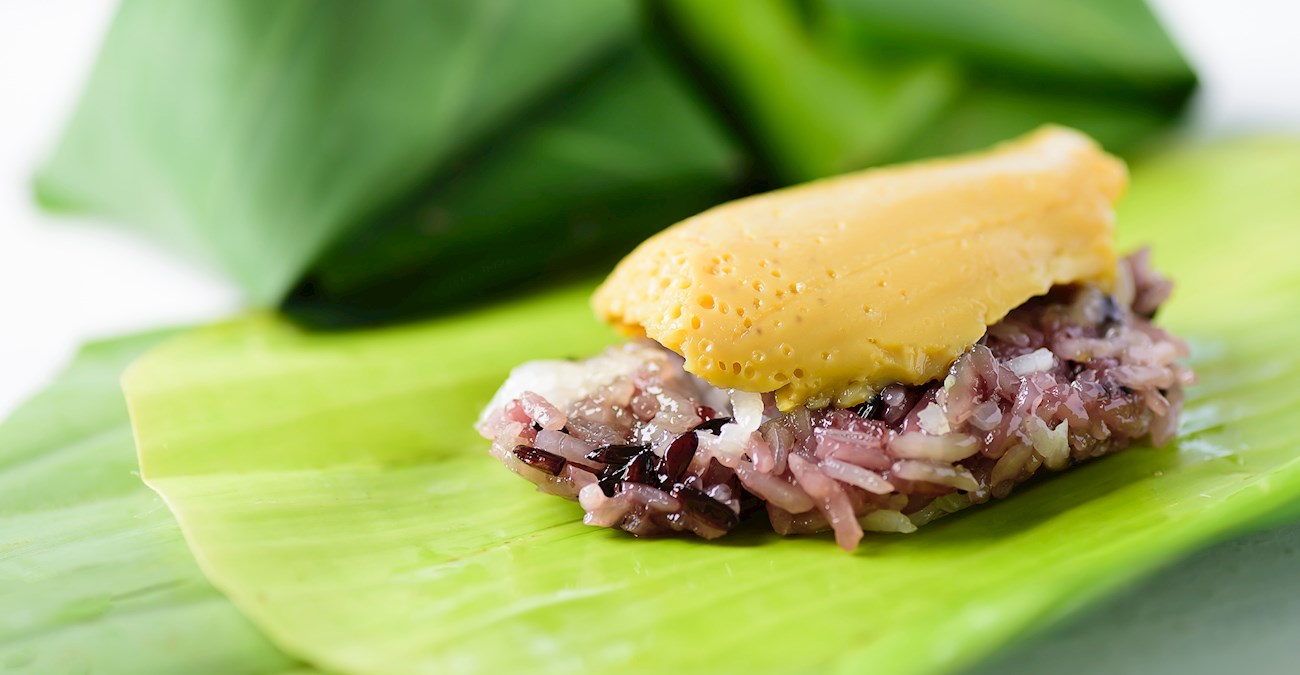 Khao Niao Sangkhaya | Traditional Dessert From Thailand, Southeast Asia