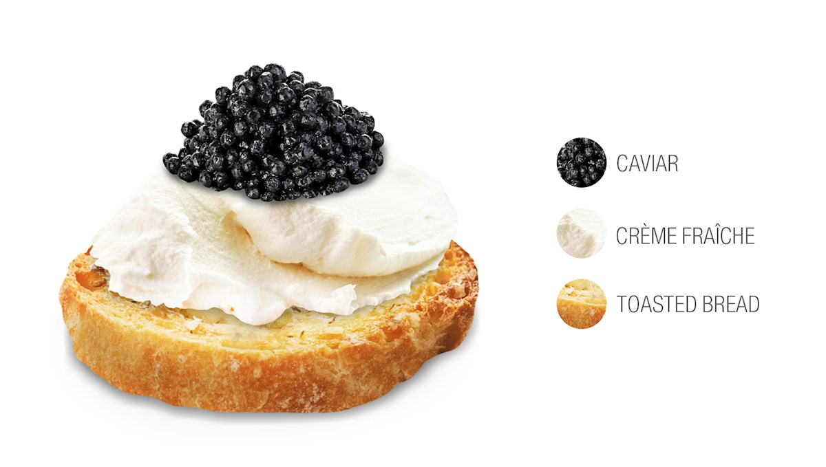 Canapés au Caviar | Traditional Appetizer From France, Western Europe