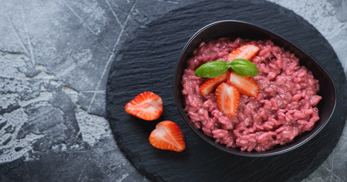 Risotto Alle Fragole | Traditional Rice Dish From Italy, Western Europe