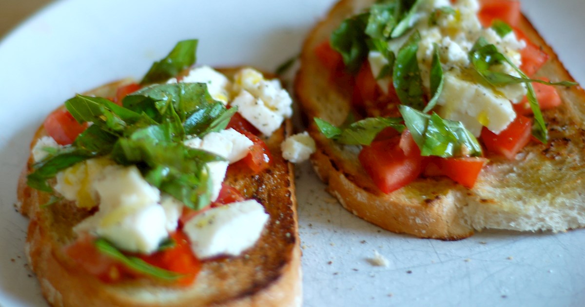 Bruschetta Alla Caprese | Traditional Appetizer From Capri Island, Italy
