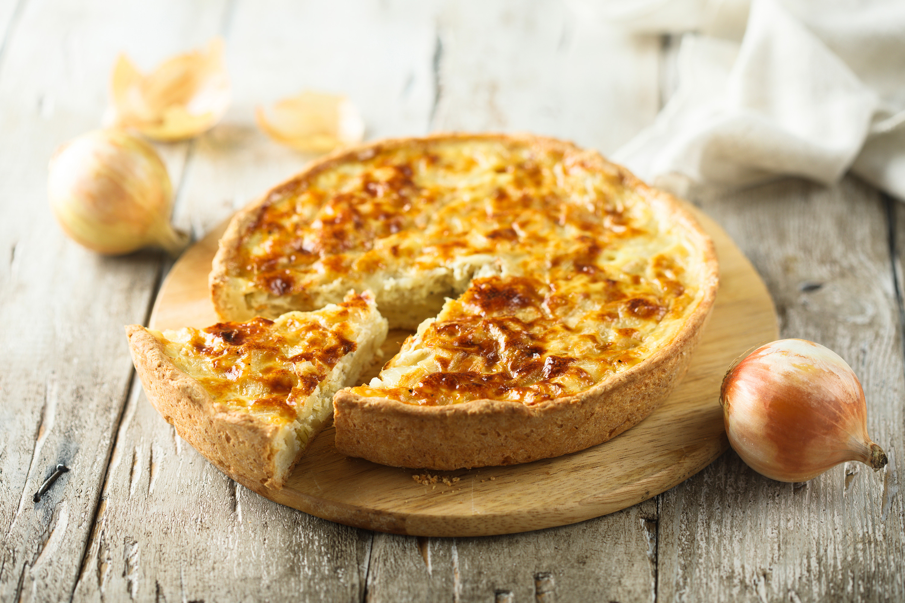 Cheese And Onion Pie | Traditional Savory Pie From England, United Kingdom