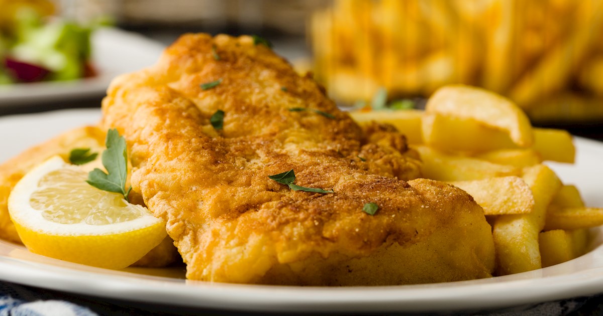 Cod Fish And Chips | Traditional Saltwater Fish Dish From England ...