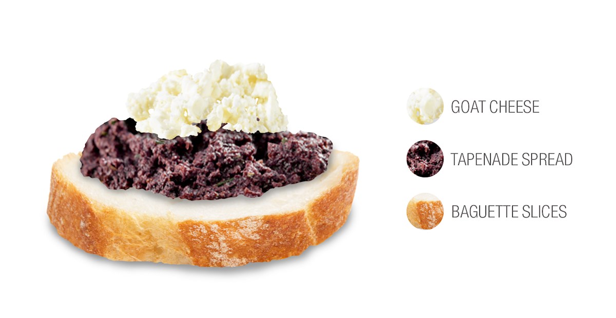 Canapés à la Tapenade | Traditional Appetizer From France, Western Europe