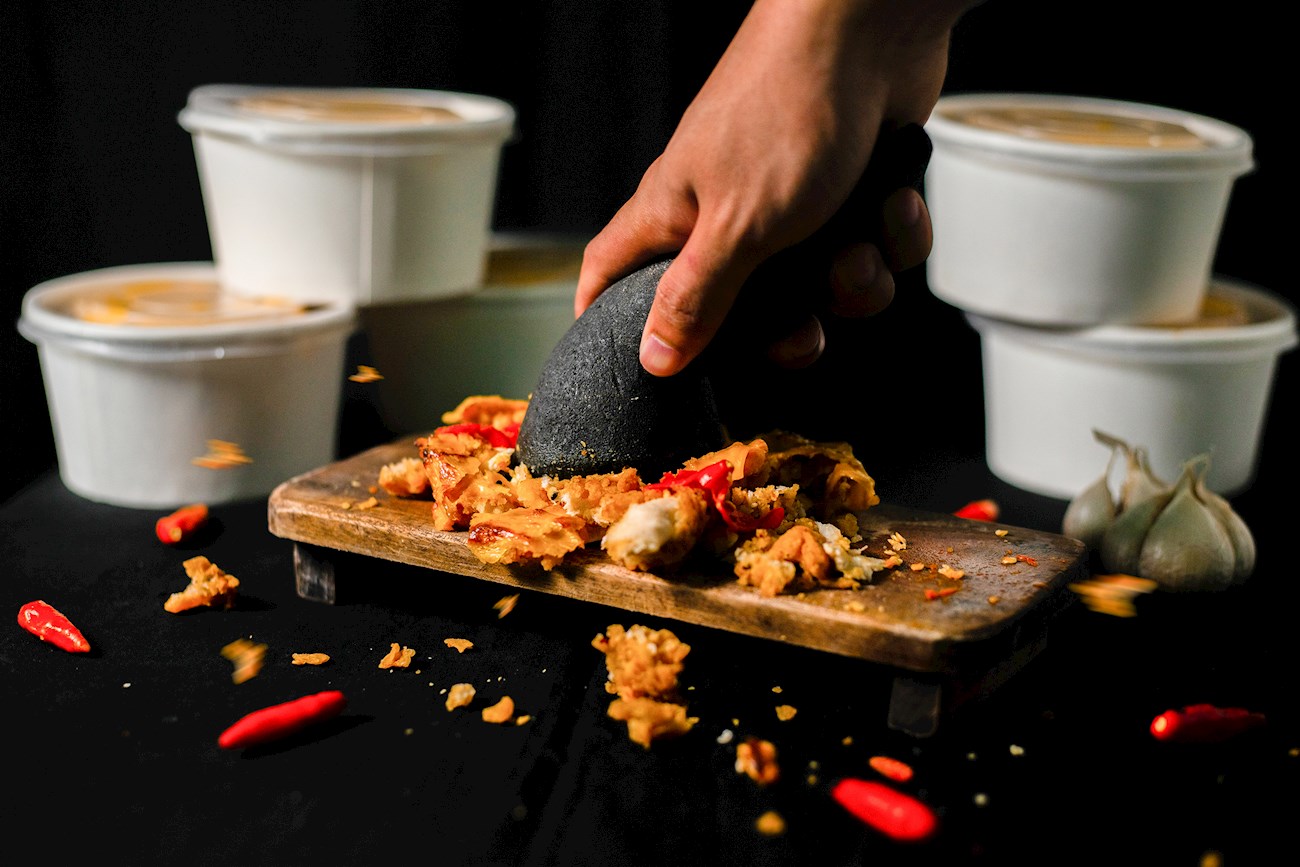 Ayam Geprek | Traditional Fried Chicken Dish From Yogyakarta, Indonesia