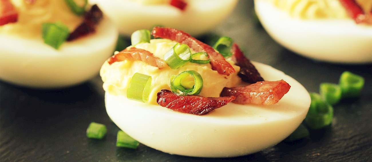 Töltött Tojás | Traditional Appetizer From Hungary, Central Europe
