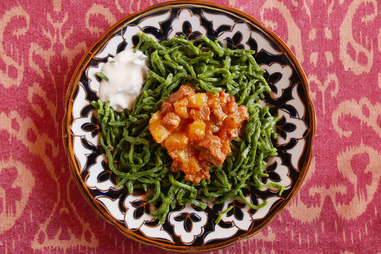 Shivit Oshi | Traditional Noodle Dish From Khiva, Uzbekistan