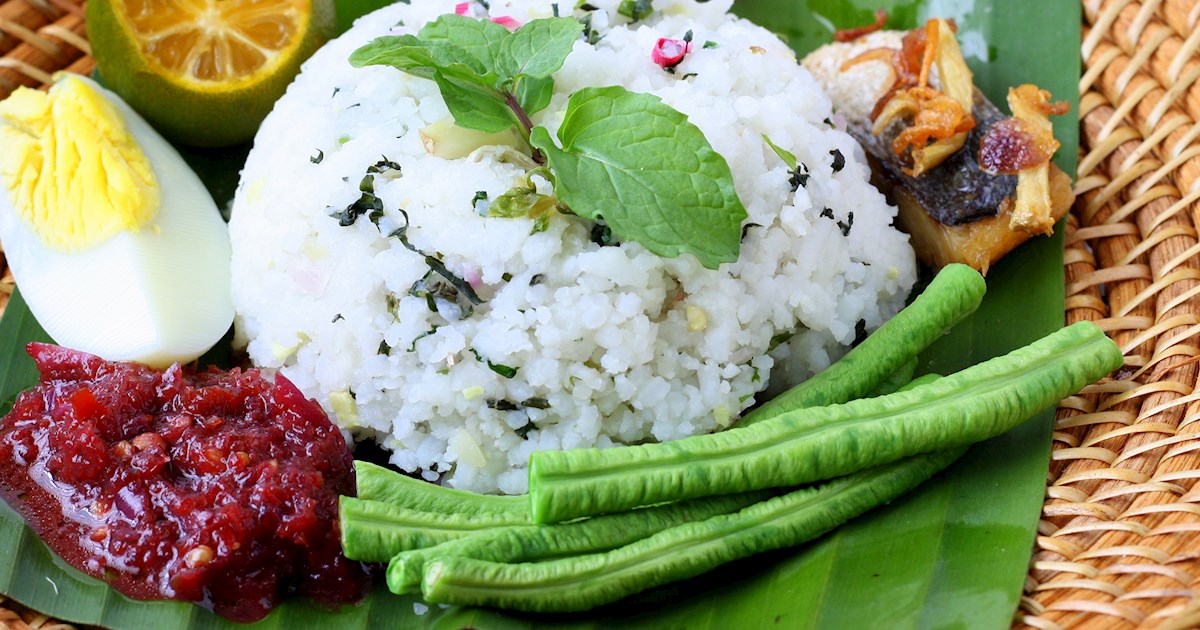 Nasi Ulam | Traditional Rice Dish From Malaysia, Southeast Asia