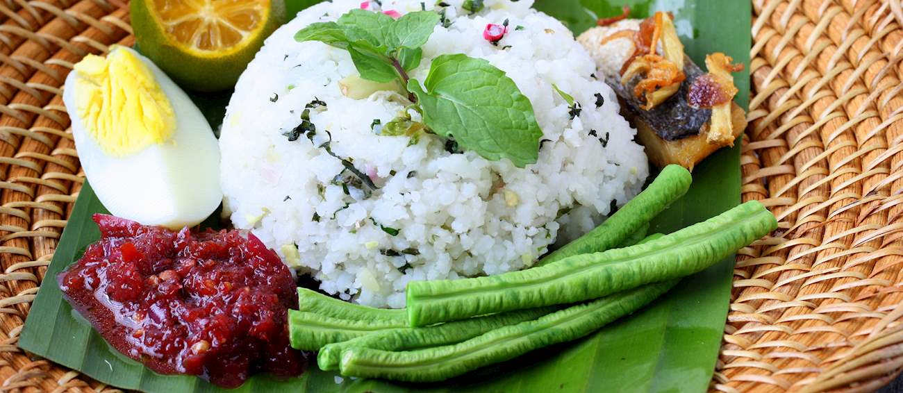 Nasi Ulam | Traditional Rice Dish From Malaysia, Southeast Asia