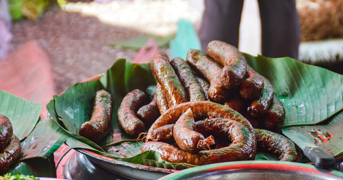 Sai Kok | Traditional Cooked Sausage From Laos, Southeast Asia