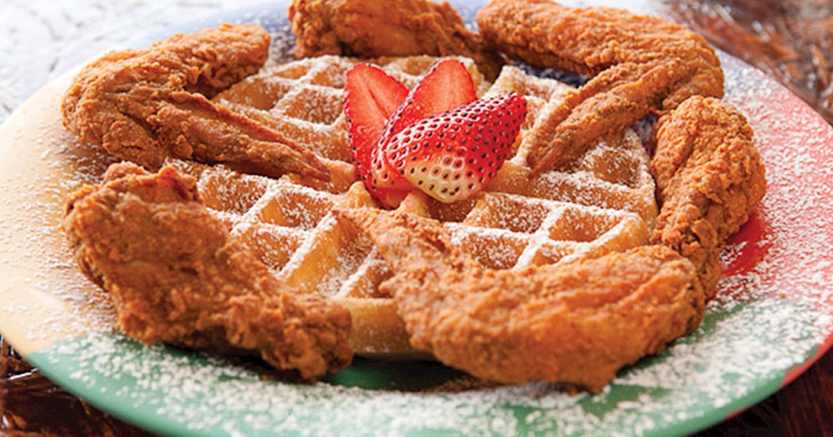 Chicken And Waffles In The Breakfast Klub | TasteAtlas | Recommended ...