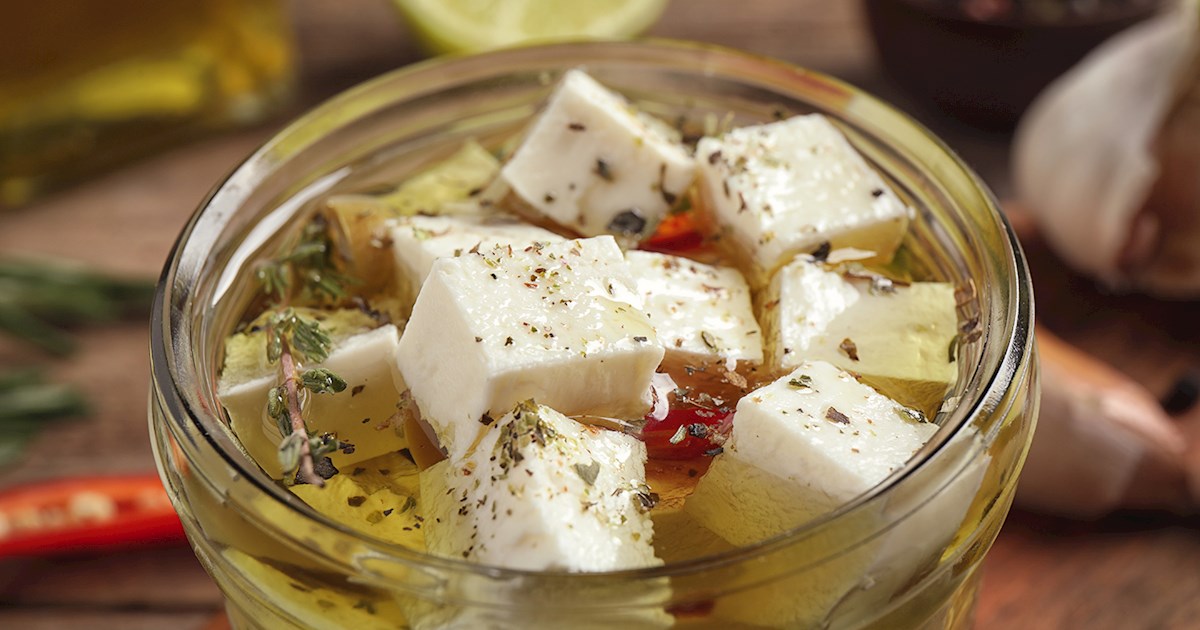 Marinated Feta | Local Condiment From Greece, Southeastern Europe