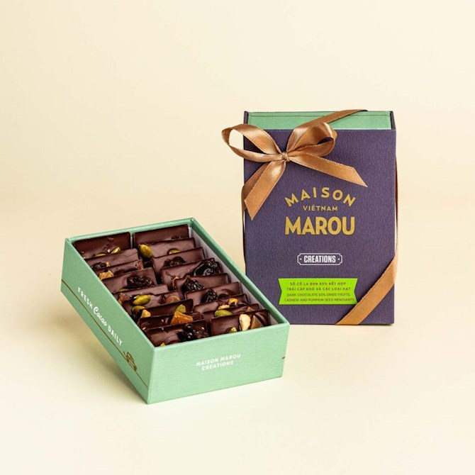 Marou Chocolate Factory Caramel Pumpkin Seeds 65% Dark Vietnam - Best ...