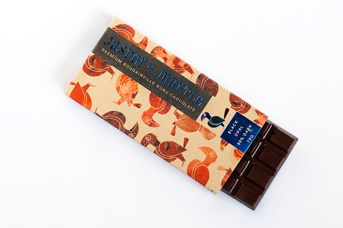 Jasper and Myrtle Chocolates Nunu – Black Opal 80% Dark Chocolate ...