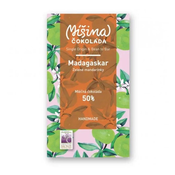 Míšina Čokoláda Milk Chocolate Madagascar 50% with Green Tangerines ...