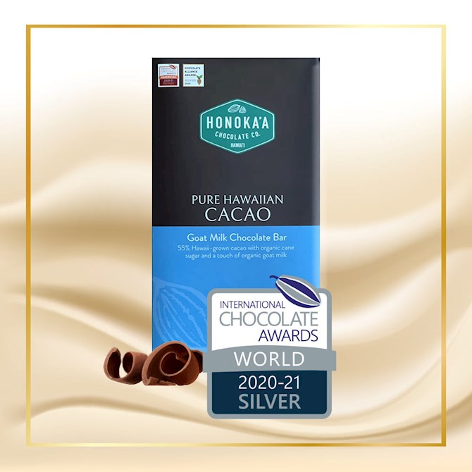 Honoka'a Chocolate Pure Hawaiian Cacao 55% Goat Milk Bar - Best Gourmet ...