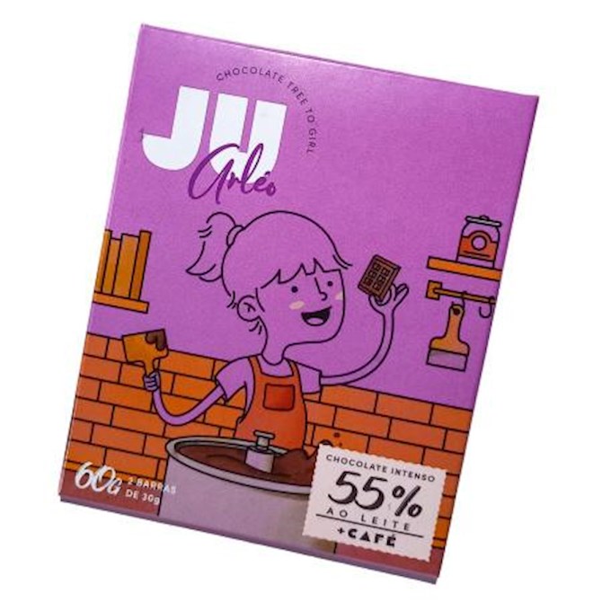 Ju Arléo Chocolates Chocolate Intenso 55% Cacau Ao Leite Com Café ...