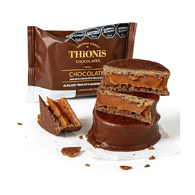 Thionis Chocolates Alfajor de Dulce de Leche Bañado en Chocolate Negro ...
