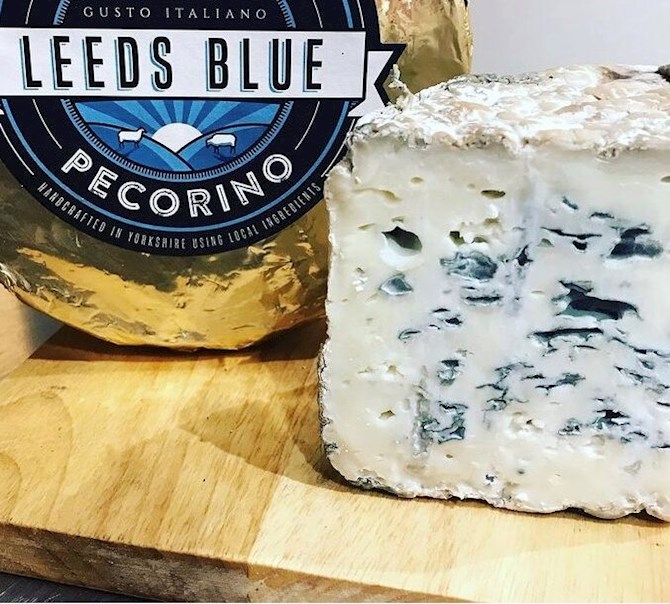 Yorkshire Pecorino Cheese Blue. 30 Day Matured, Mild, Creamy, Blue Vein ...