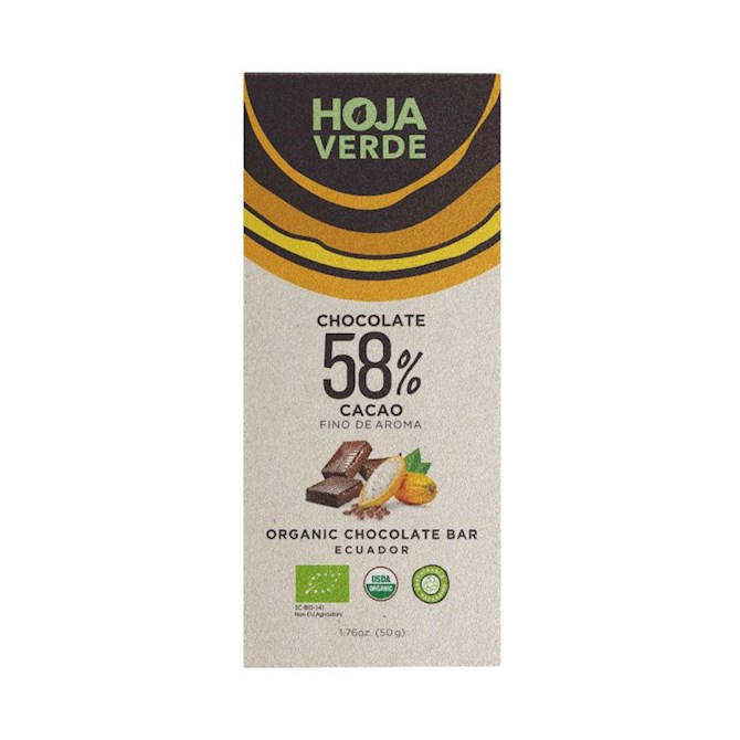 Hoja Verde Chocolate Hoja Verde 58% Quinoa Organic Bar - Best Gourmet ...