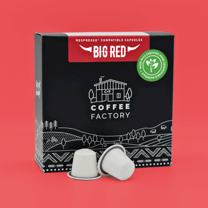 Coffee Factory Big Red Compostable Coffee Pods - Best Gourmet Products ...