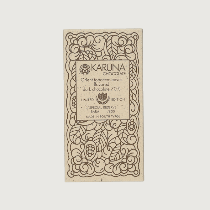 Karuna Chocolate Orient Tobacco Leaves Flavored Dark Chocolate 70% ...