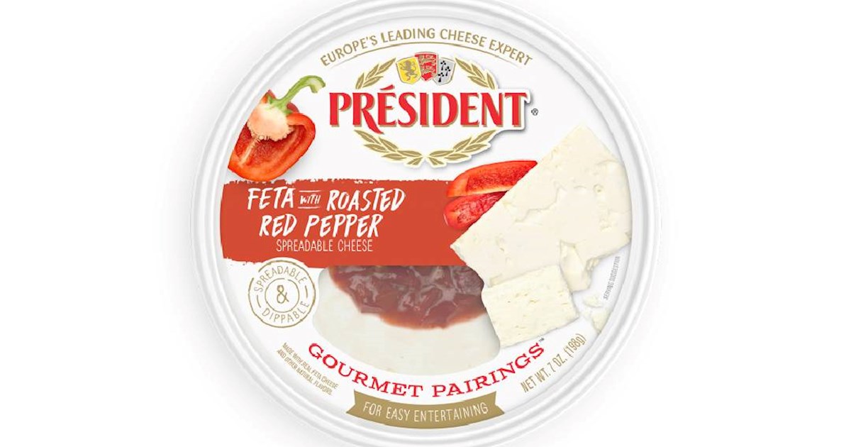 Président Feta Roasted Red Pepper Spreadable Cheese - Best Gourmet ...
