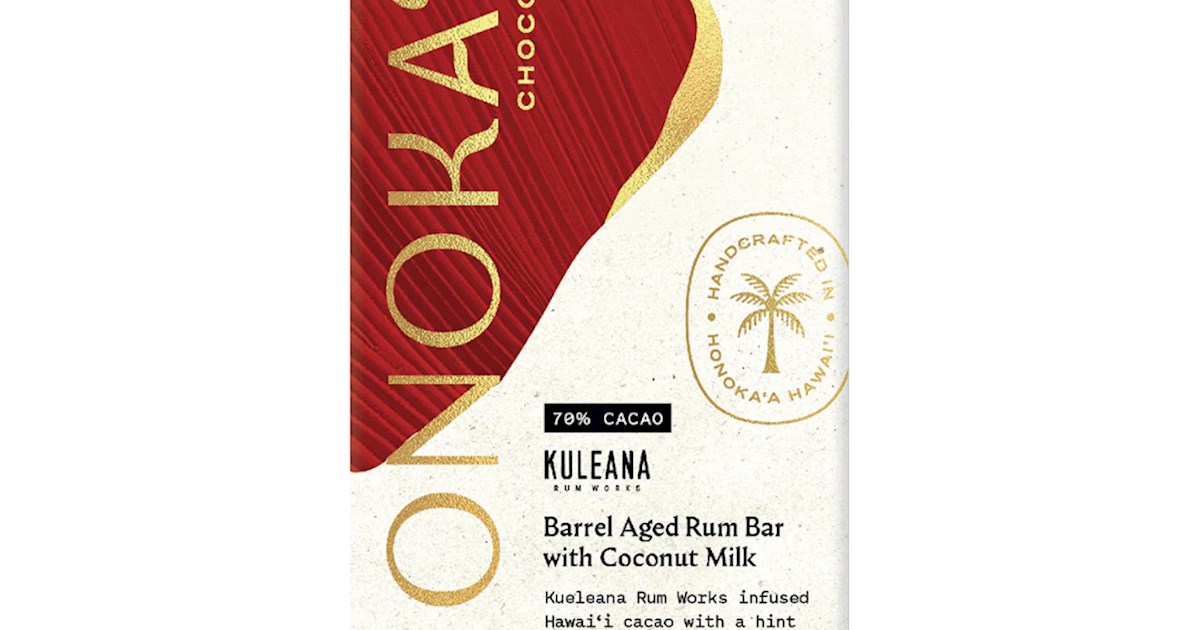 Honoka'a Chocolate Barrel Aged Kuleana Rum Works Bar with Coconut Milk ...