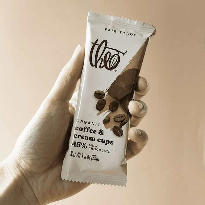 Theo Chocolate Organic & Fair Trade Coffee & Cream 45% Milk Chocolate ...