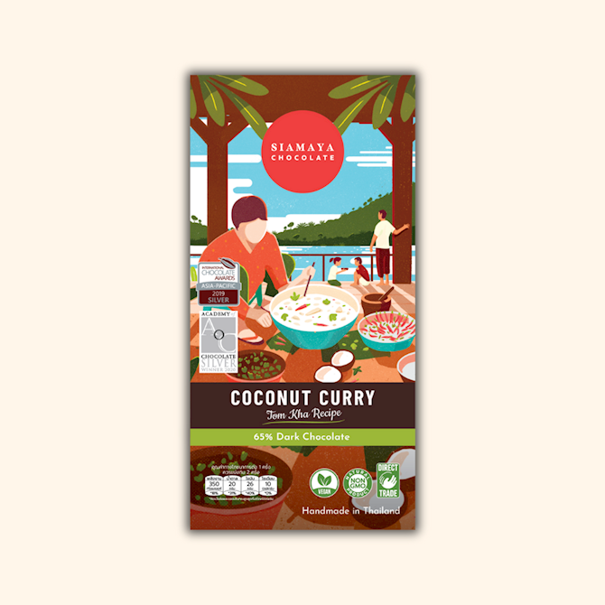 Siamaya Chocolate Thai Coconut Curry Dark Coconut Milk Chocolate - Best ...
