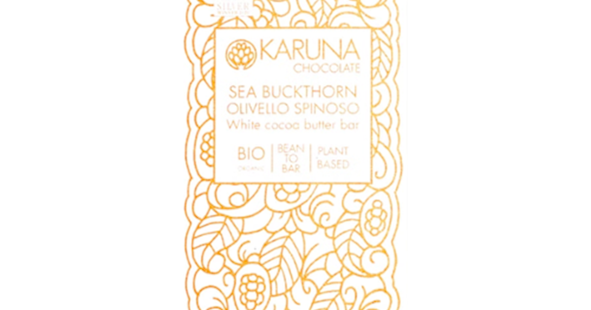 Karuna Chocolate Organic Plant based White Sea Buckthorn - Best Gourmet Products | TasteAtlas