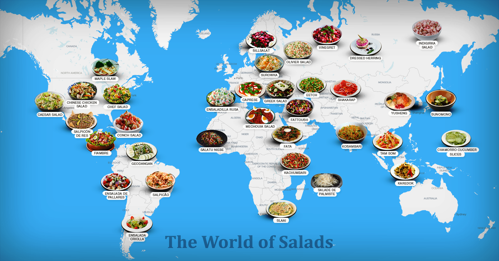 World Salad Map | 159 World Salads | TasteAtlas