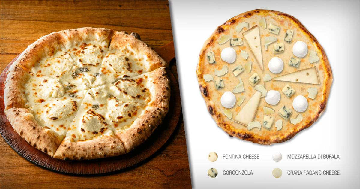 Pizza Quattro Formaggi | Traditional Pizza From Italy